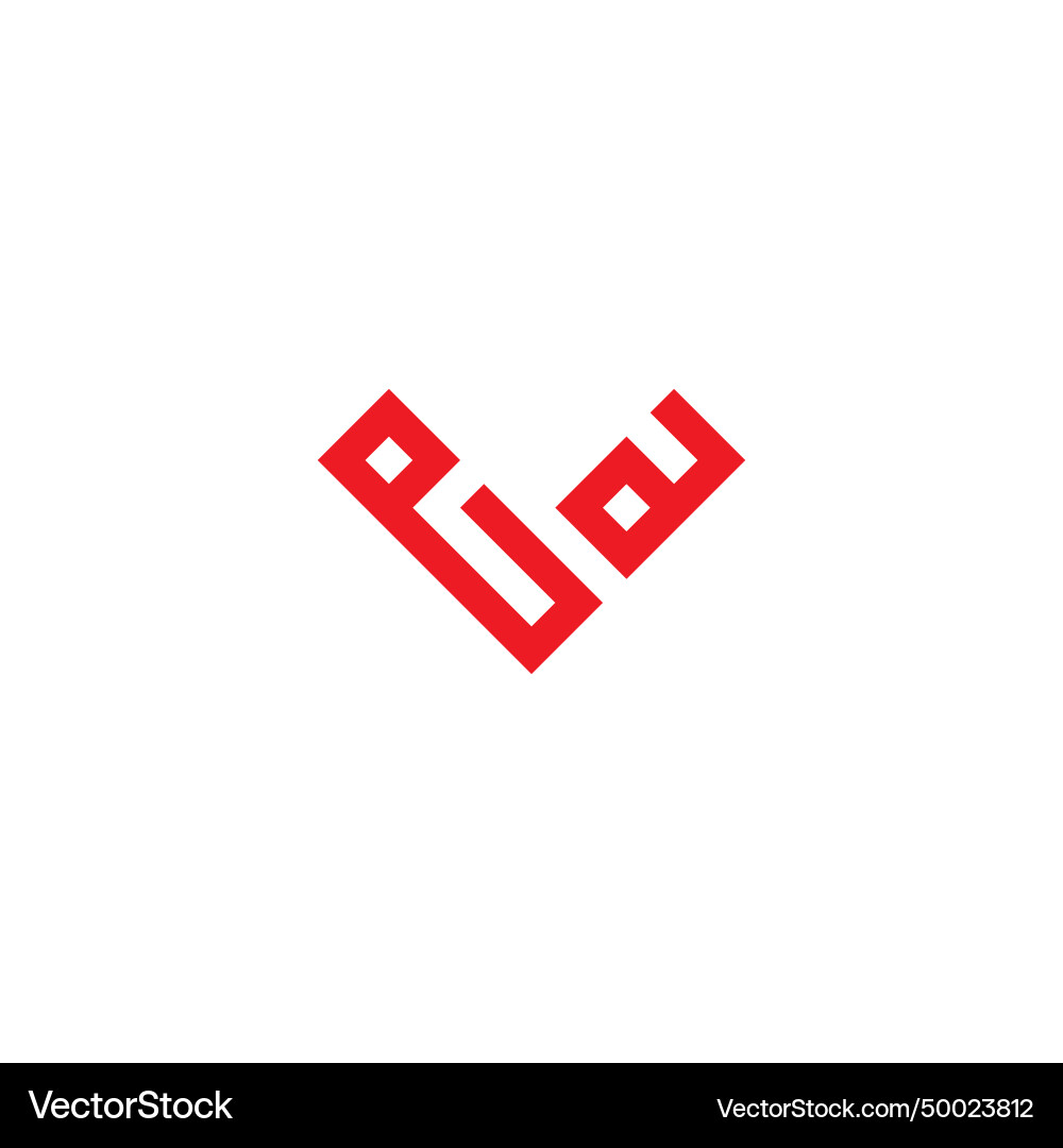 Letter ea heart square geometric symbol simple Vector Image