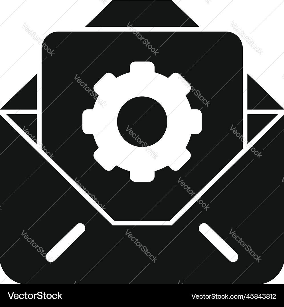Mail technical icon simple data support Royalty Free Vector