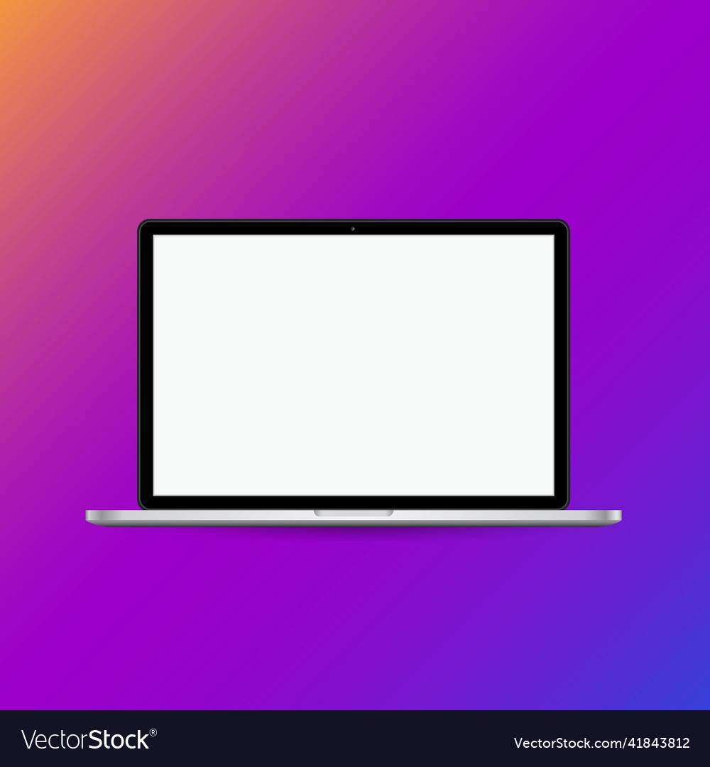 Modern laptop computer mockup isolated Royalty Free Vector