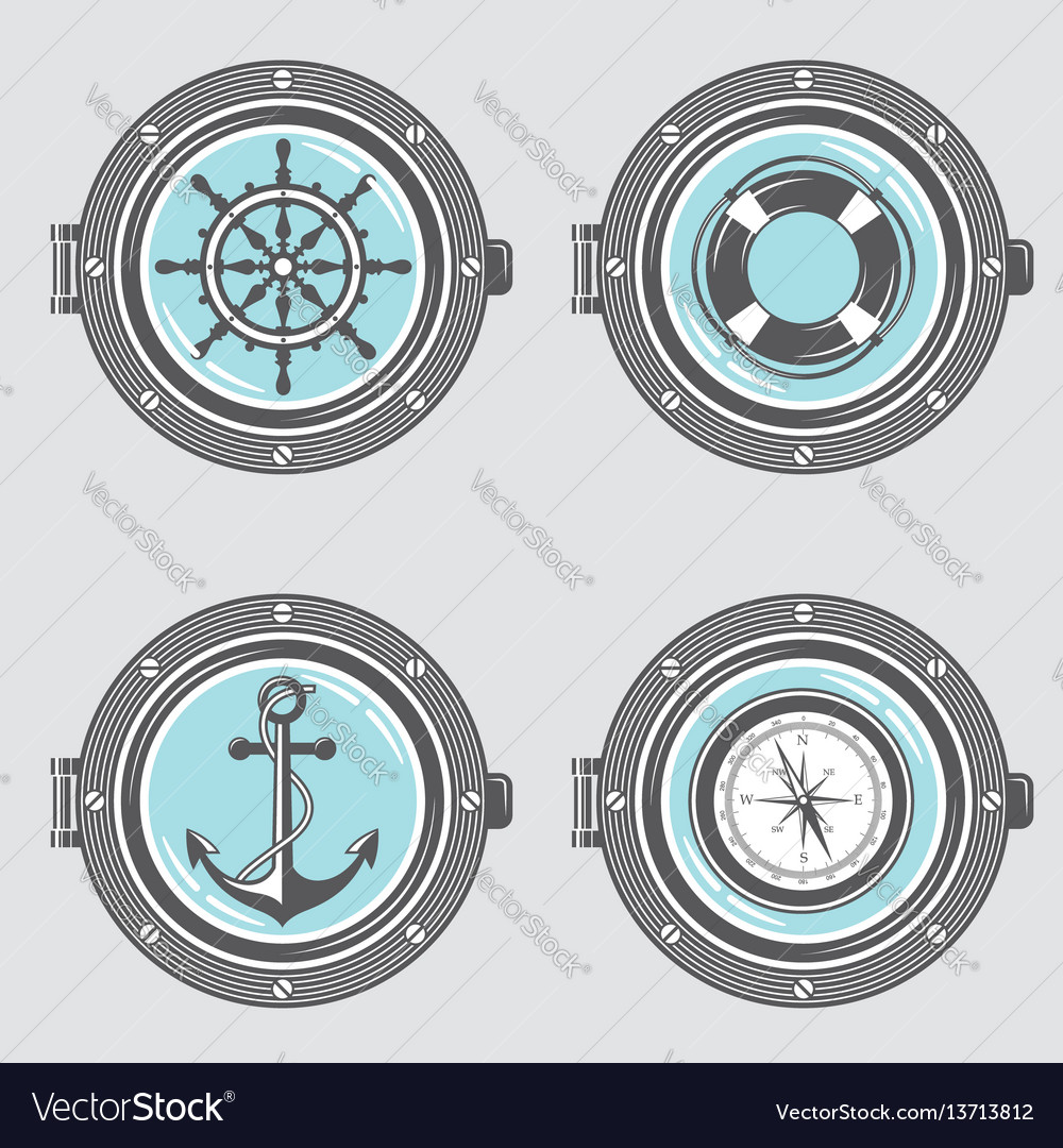 Nautical elements collection Royalty Free Vector Image