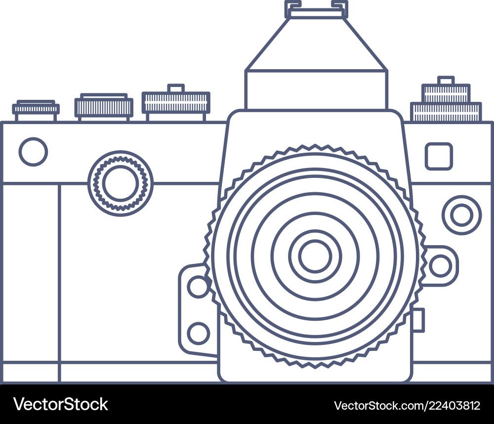 Vintage old photo camera logo design Royalty Free Vector
