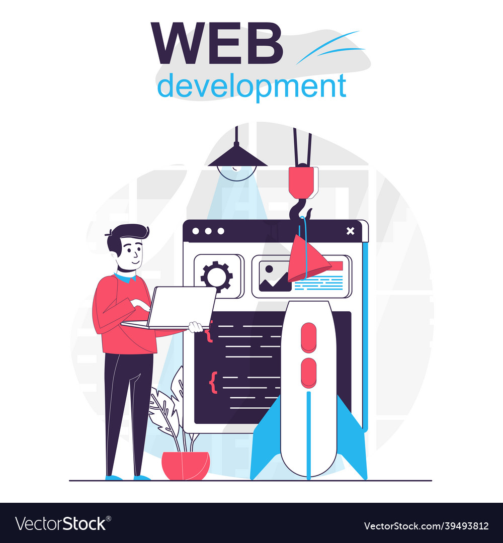 Web development isolated cartoon concept Vector Image