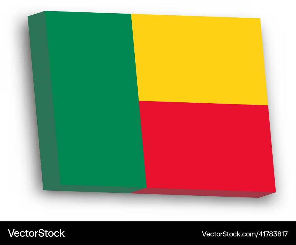 3d flag of benin Royalty Free Vector Image - VectorStock