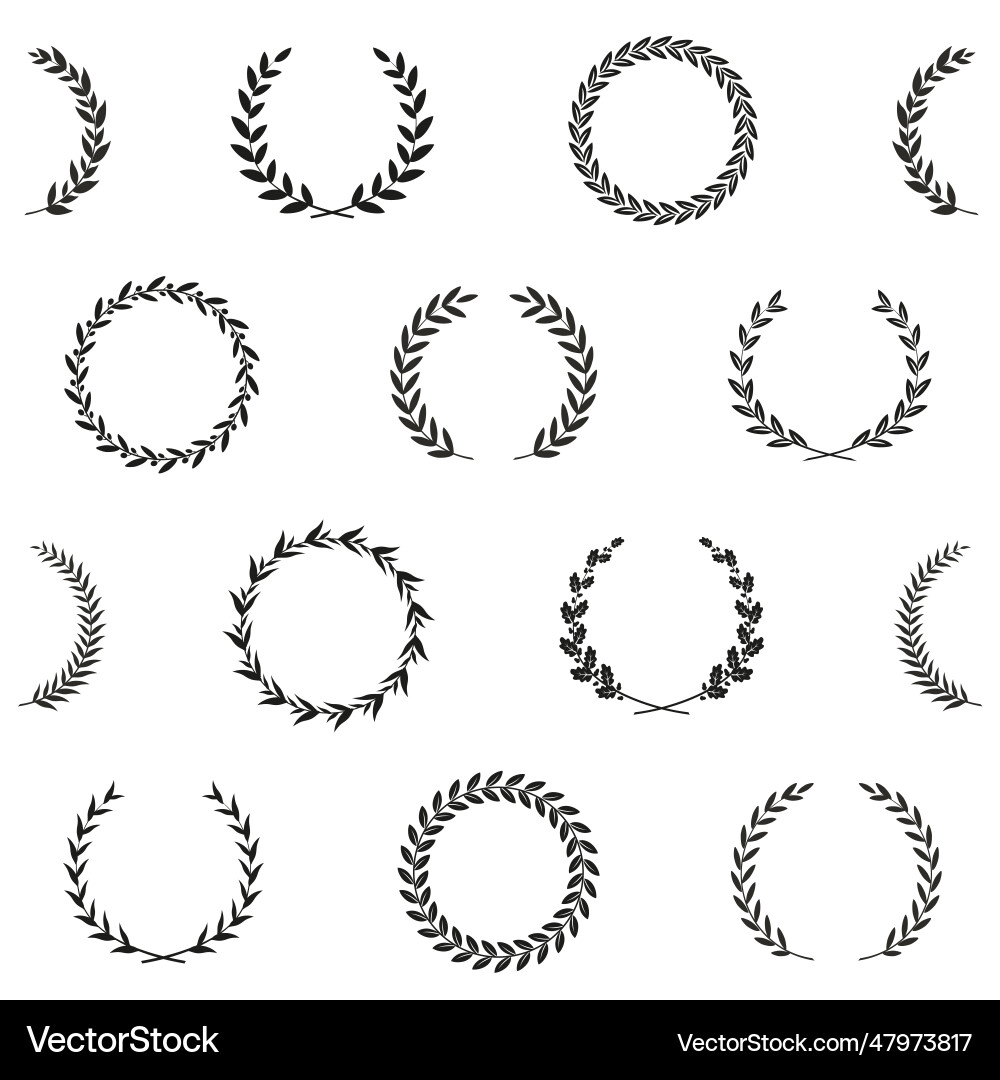 Black and white award wreaths seamless pattern Vector Image