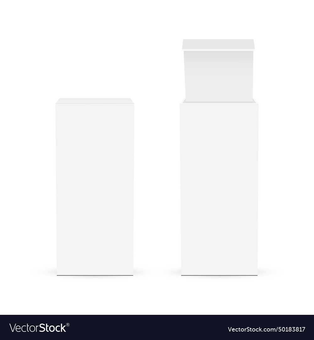 Blank tall paper rectangular packaging boxes Vector Image
