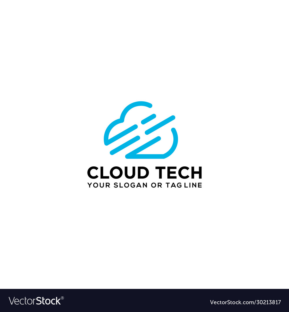 Cloud tech logo design Royalty Free Vector Image