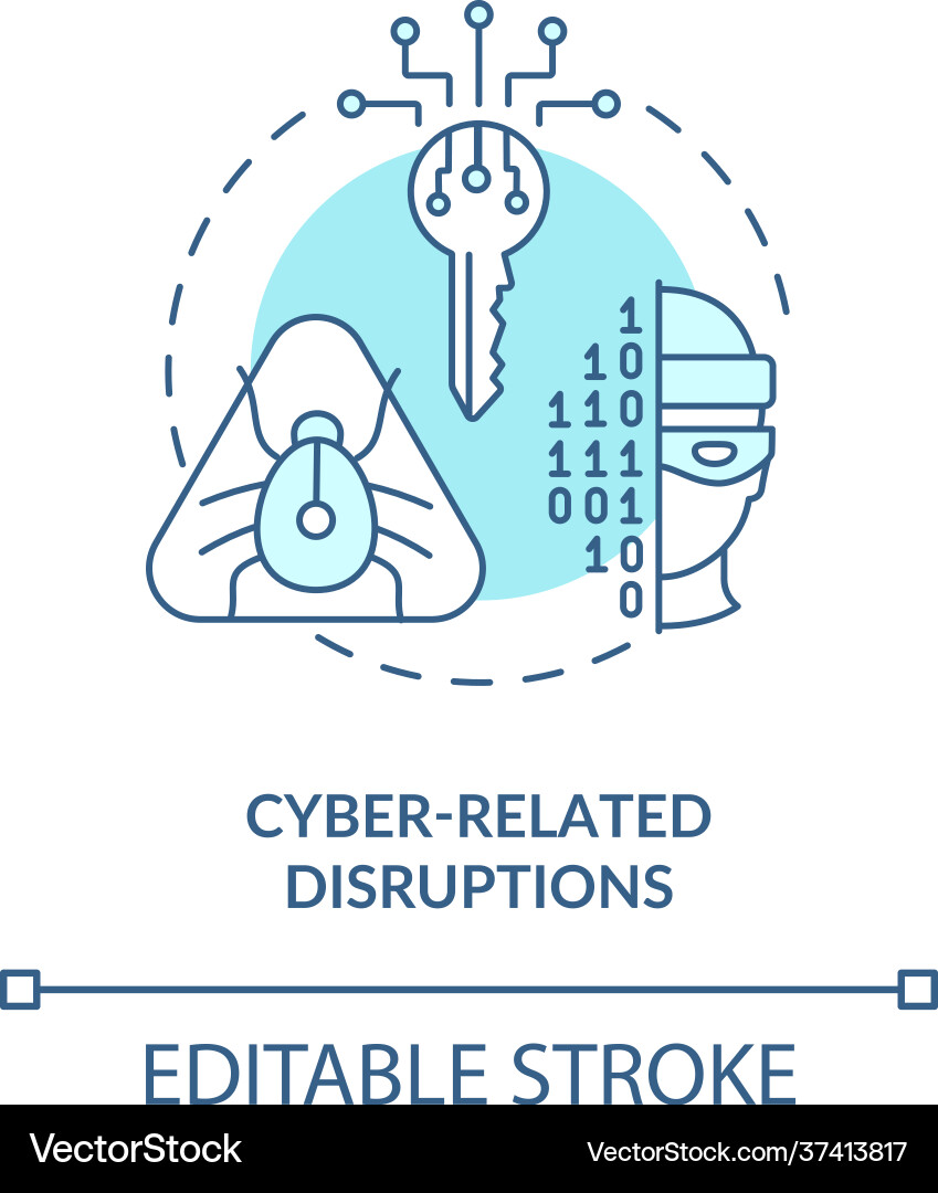 Cyber-related disruptions concept icon Royalty Free Vector