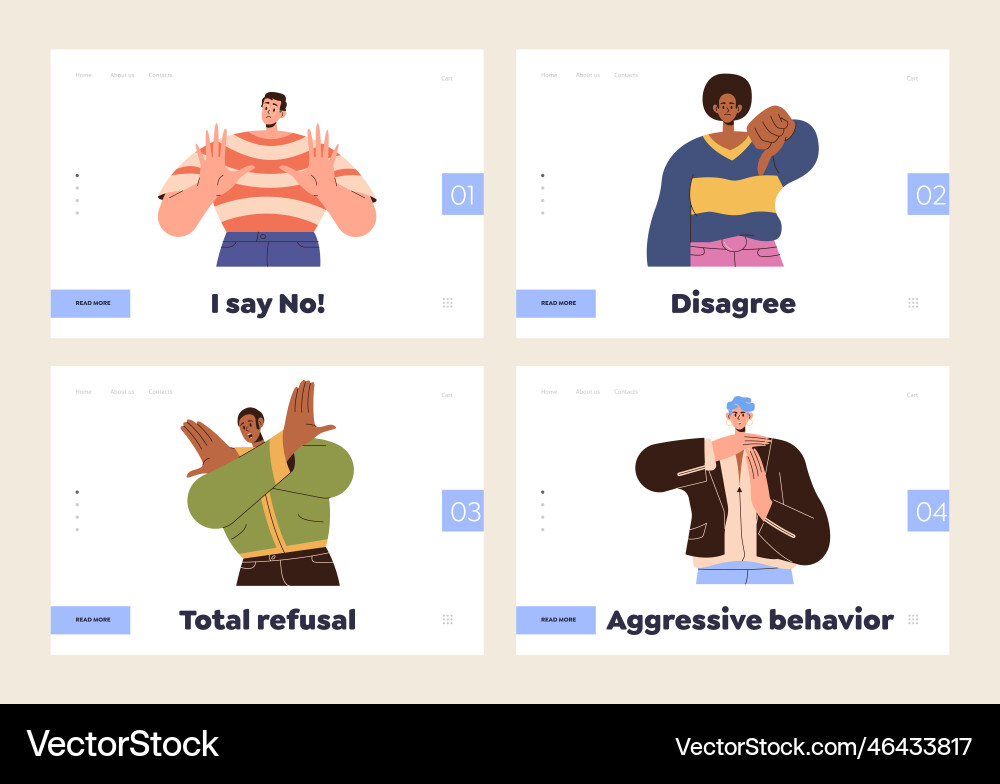 Different people showing disagree and rejection Vector Image