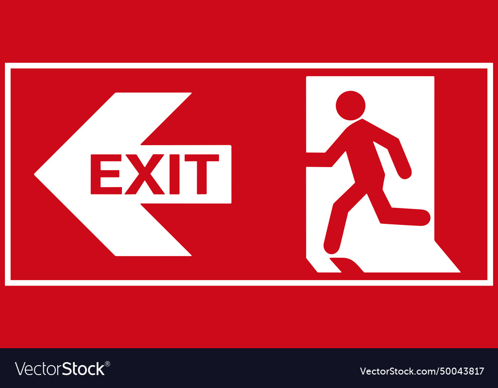 Emergency fire exit sign Royalty Free Vector Image