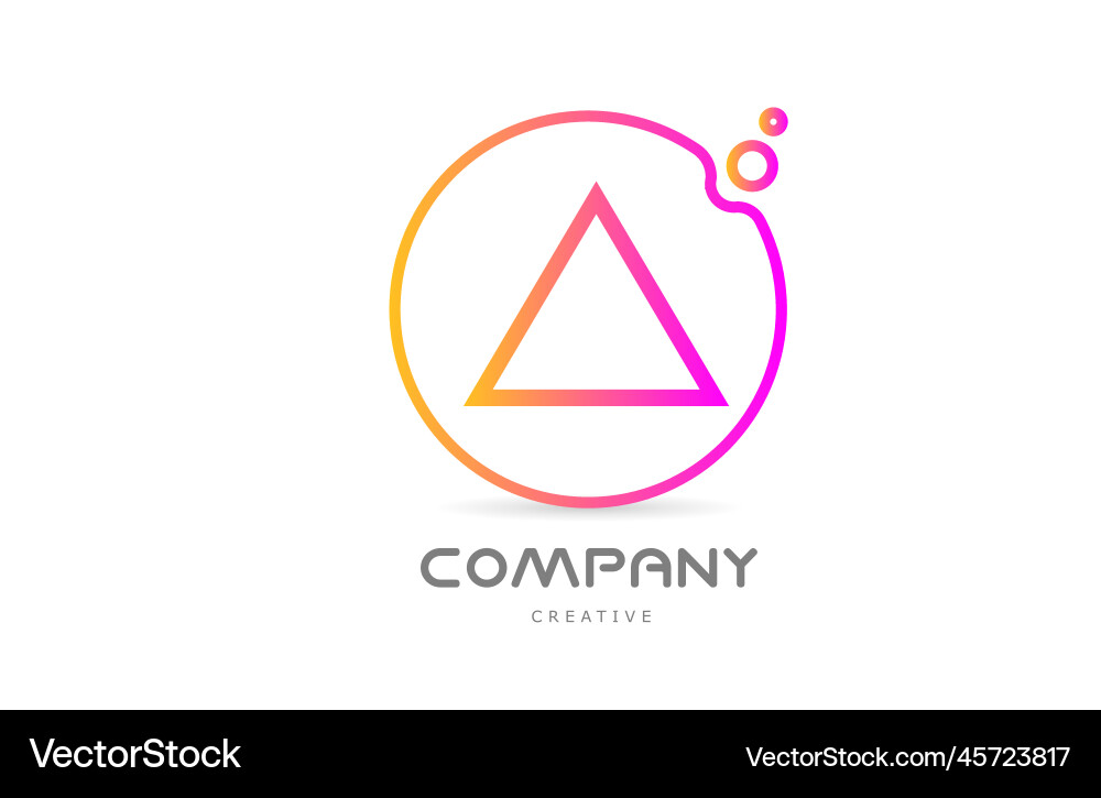 Geometric a letter alphabet logo icon with circle Vector Image