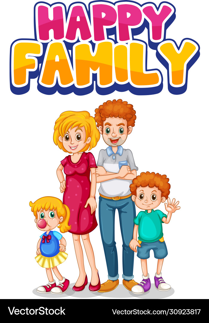 Group family member characters Royalty Free Vector Image