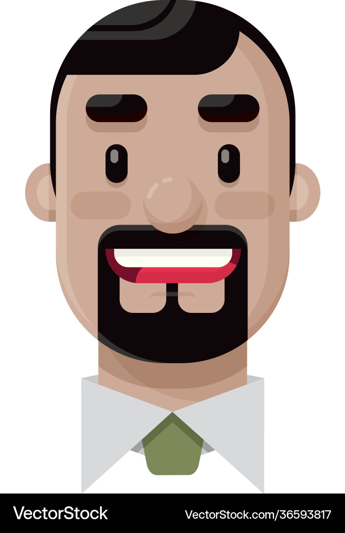 Happy young man with a dark goatee flat ill Vector Image