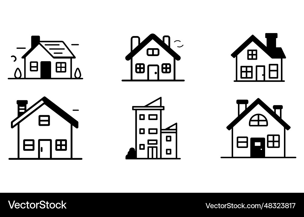 House icon house icon set Royalty Free Vector Image