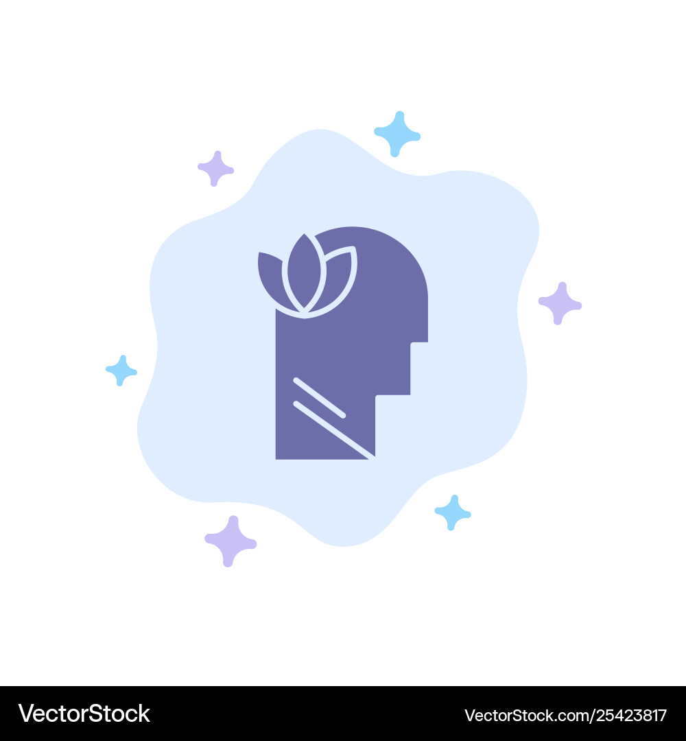 Mental relaxation mind head blue icon on abstract Vector Image