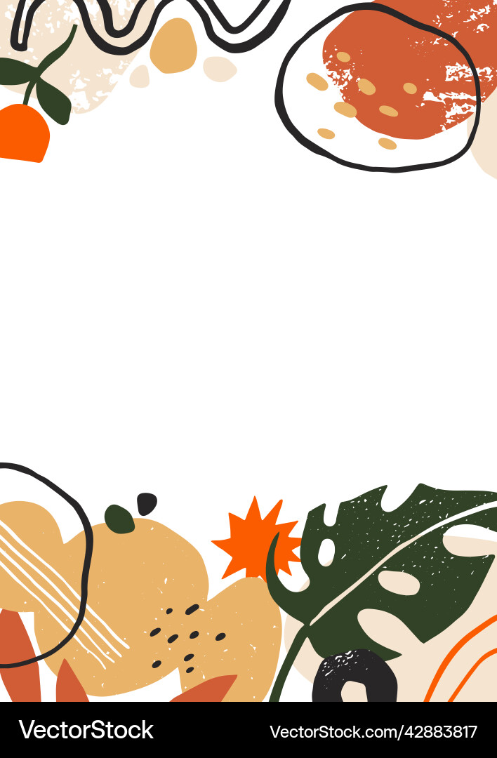 Modern card background with abstract doodle shapes