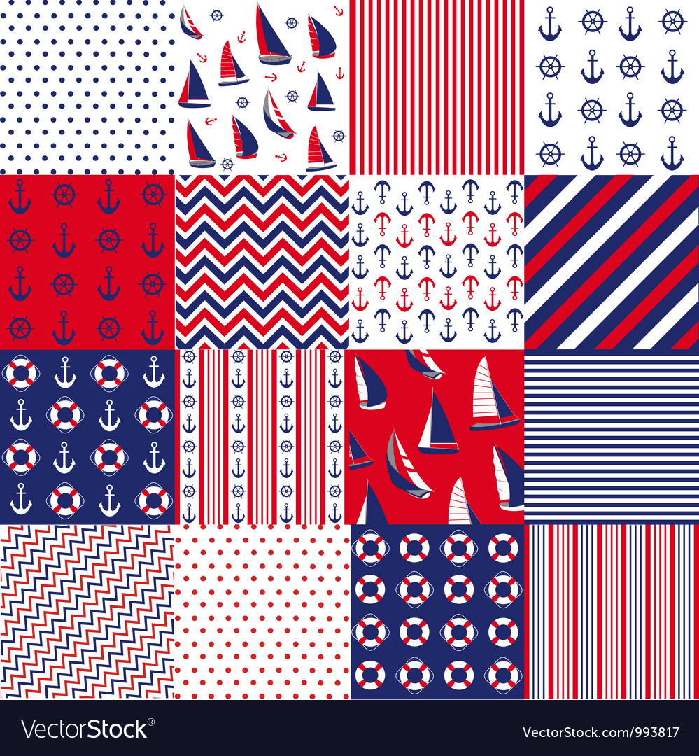 Pattern with nautical elements Royalty Free Vector Image