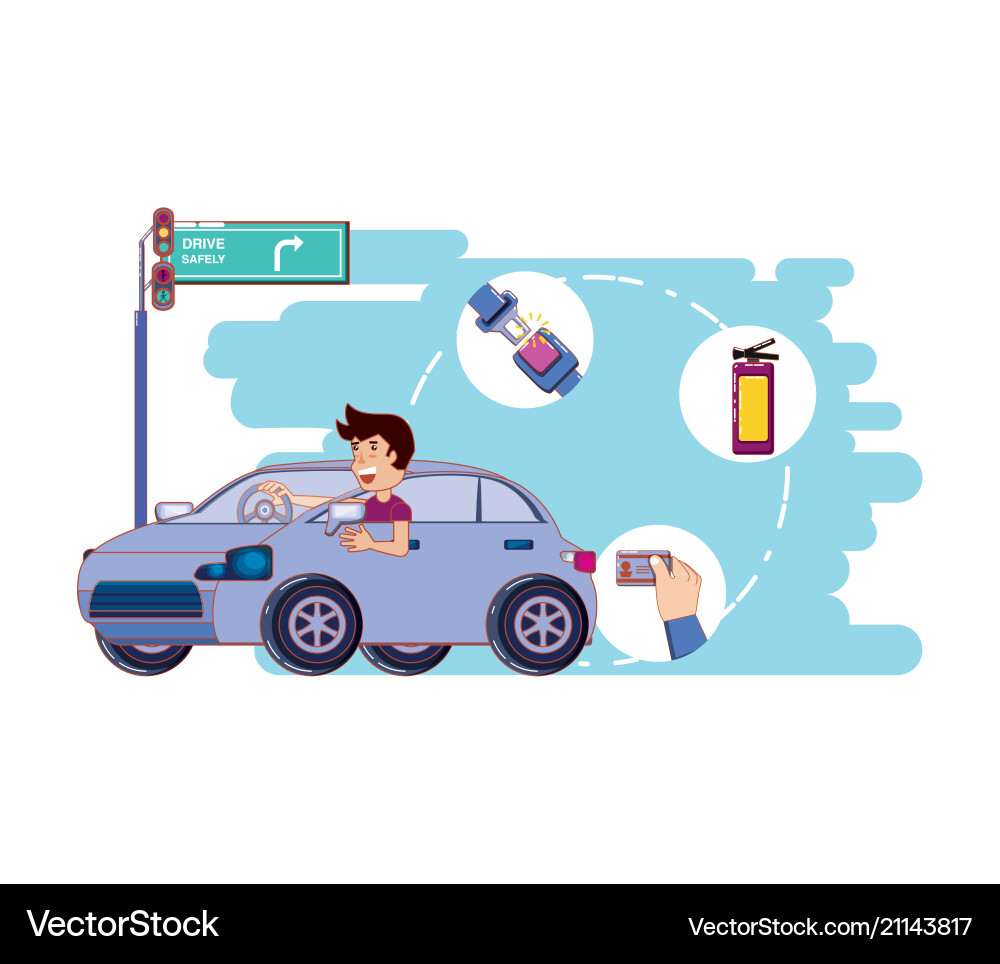 Person driving for driver safely campaign Vector Image