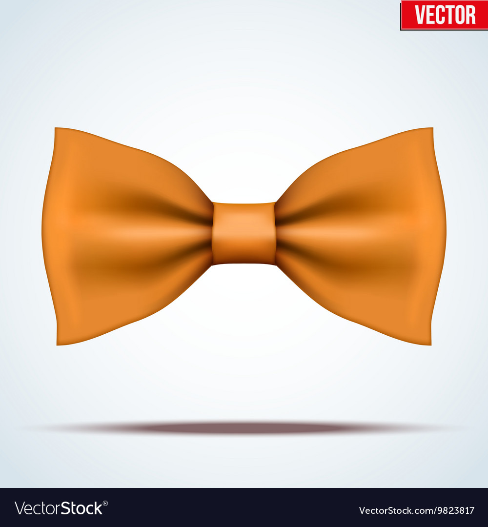 Realistic orange bow tie Royalty Free Vector Image