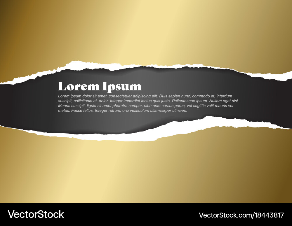 Ripped golden paper template Royalty Free Vector Image
