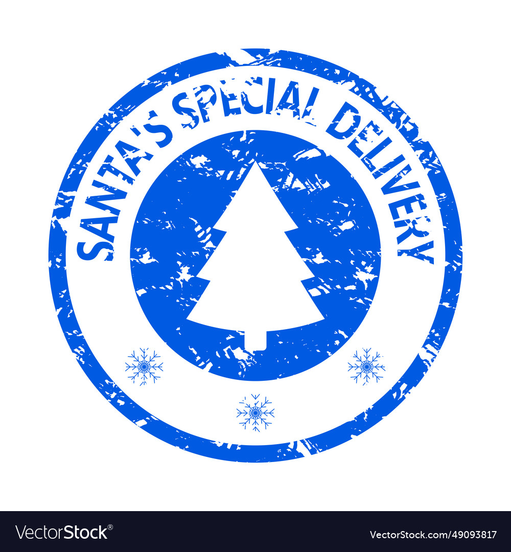Rubber stamp texture santa special delivery Vector Image Rubber stamp texture santa special delivery Vector Image
