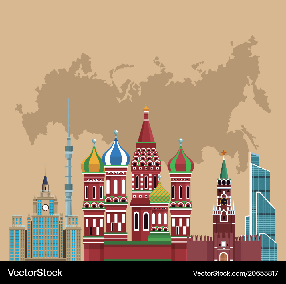 Russia travel poster Royalty Free Vector Image