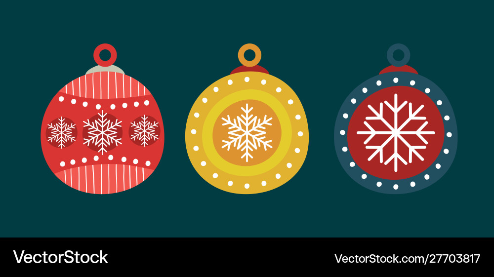 Set balls christmas decoration Royalty Free Vector Image