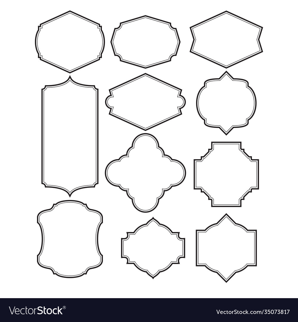 Set frames border design Royalty Free Vector Image