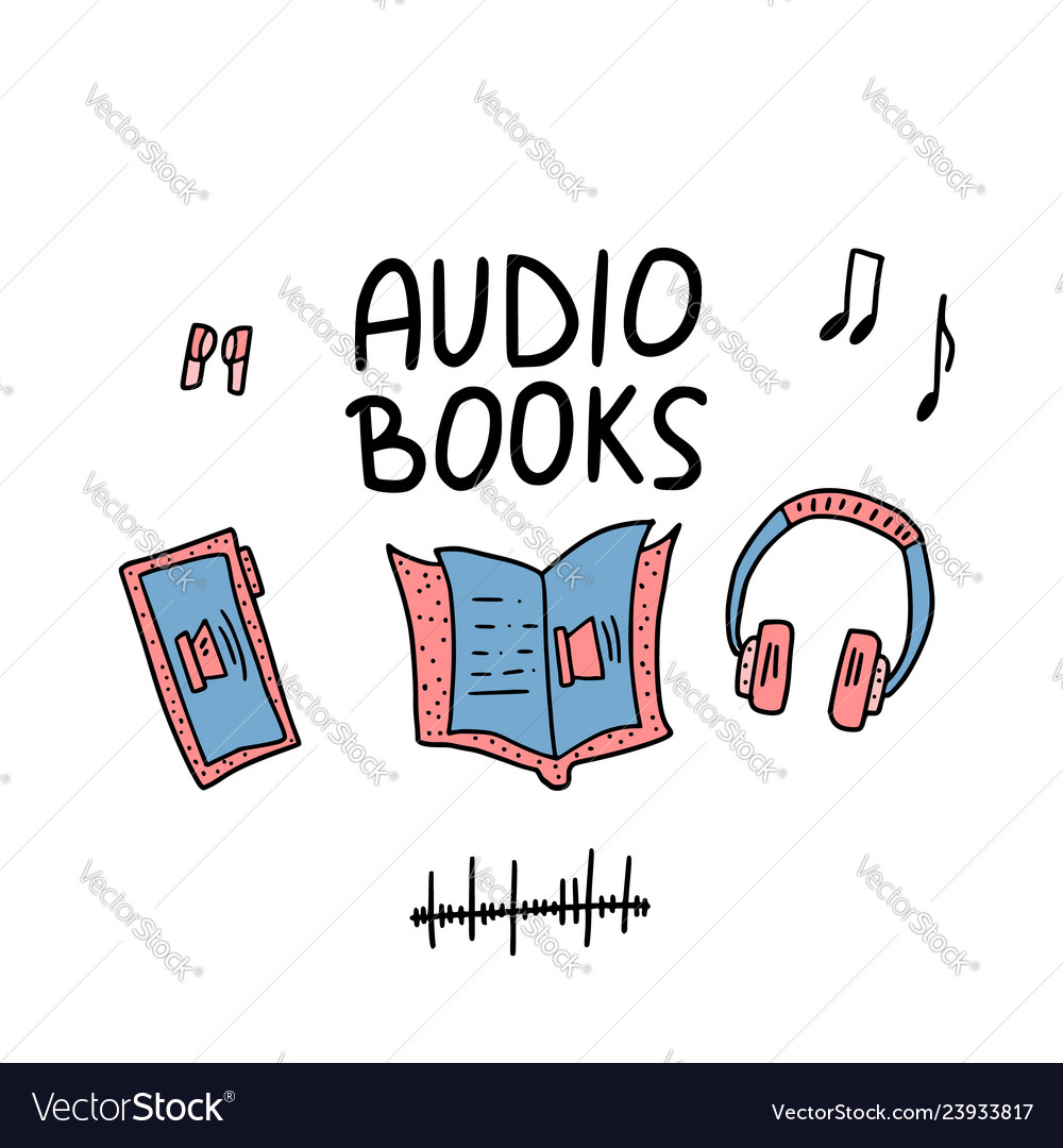 Set of audio books symbols Royalty Free Vector Image