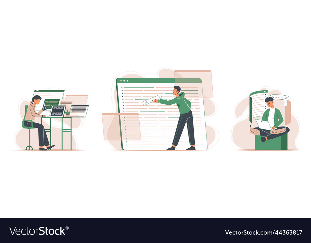 Software engineers it developers and programmers Vector Image