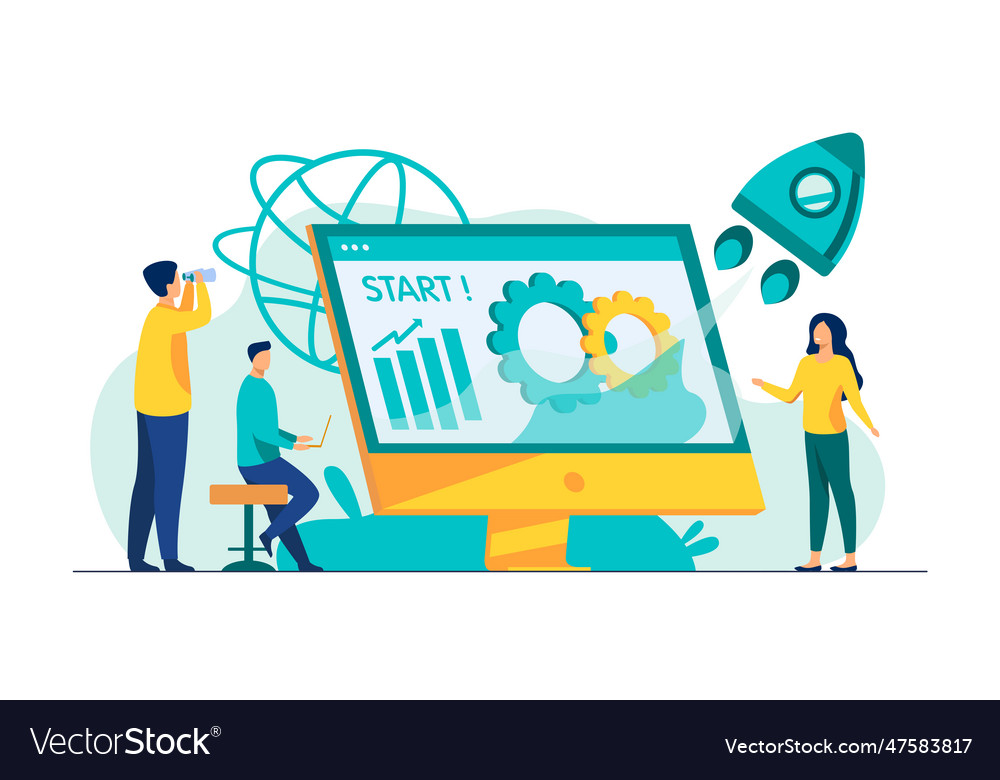 Team starting project Royalty Free Vector Image