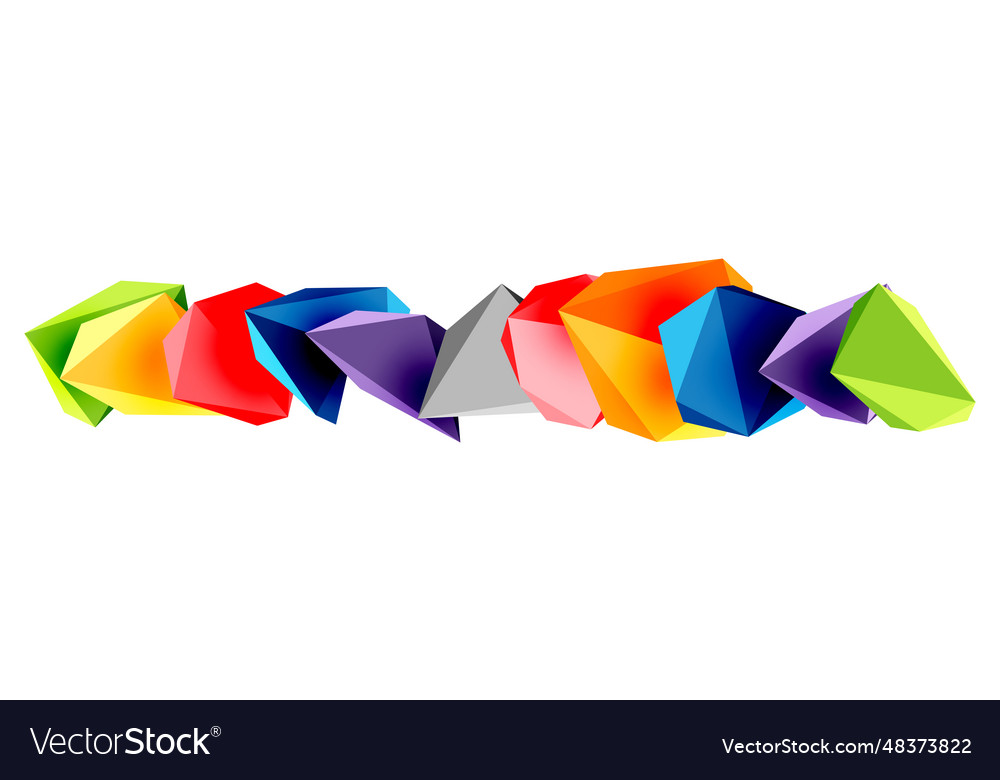 3d low poly triangle design elements Royalty Free Vector