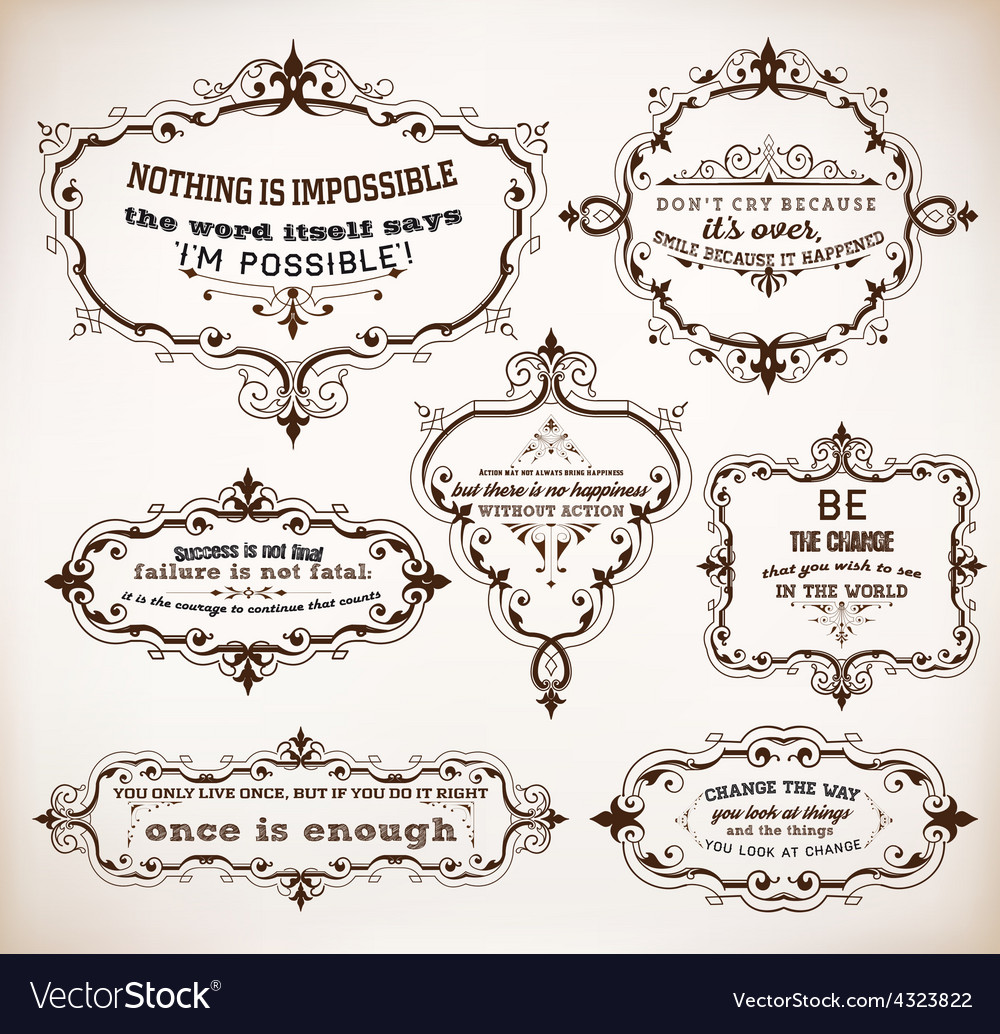 7 Quotes and frames Royalty Free Vector Image - VectorStock