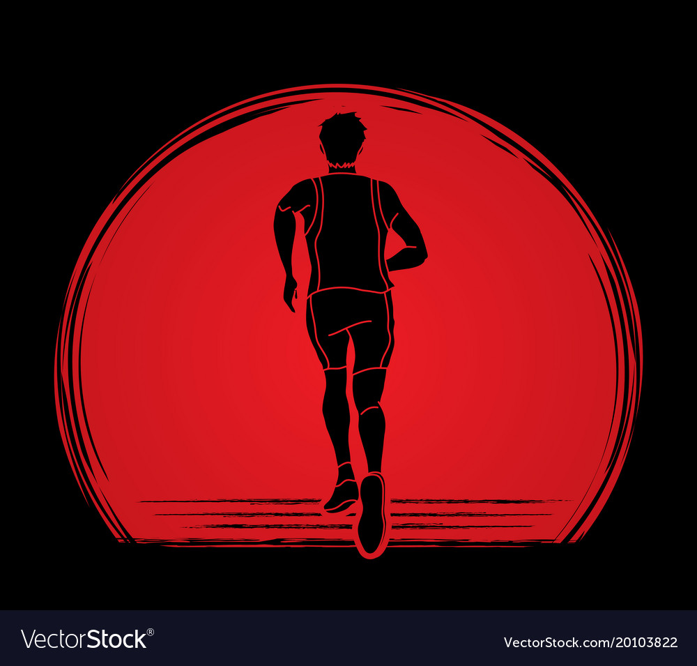 Athlete runner a man running Royalty Free Vector Image