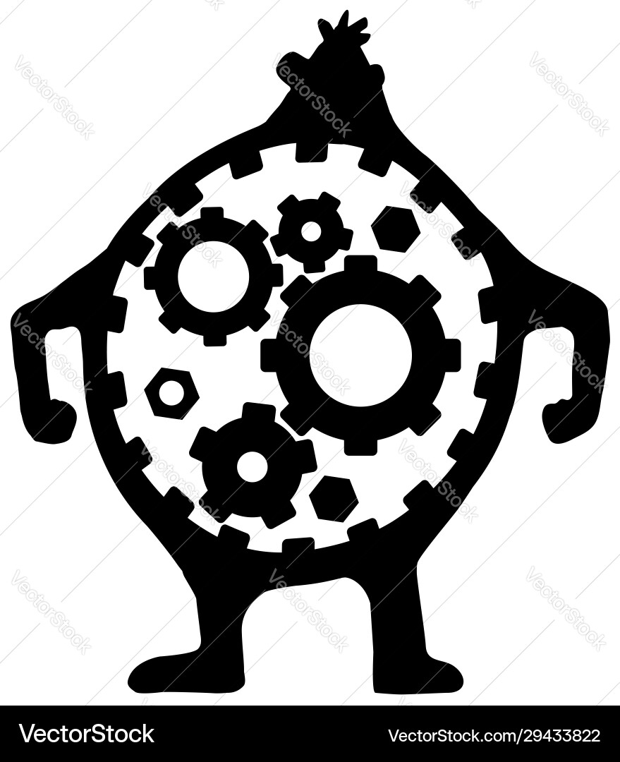 Body gears figure symbol Royalty Free Vector Image