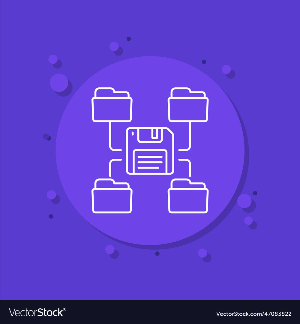 Folders for backup icon linear Royalty Free Vector Image