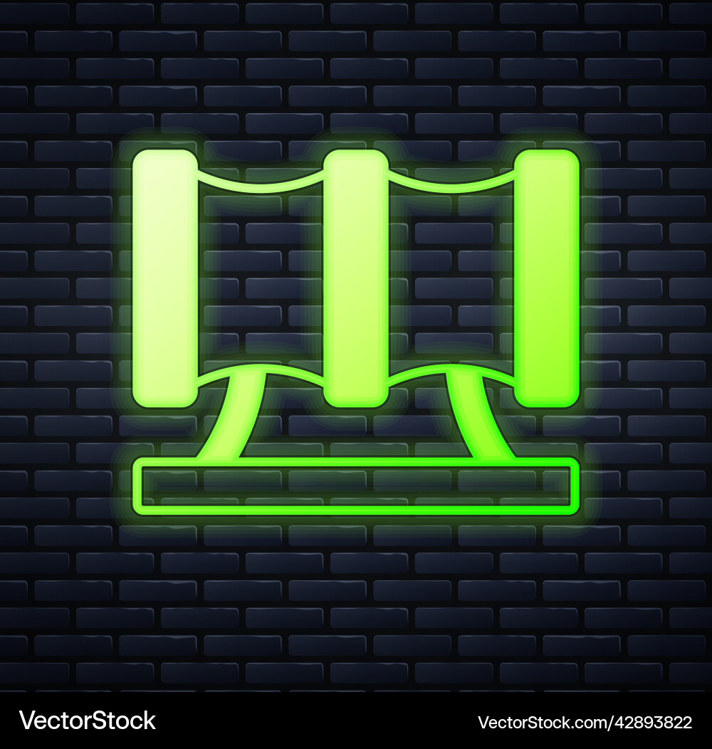 Glowing neon kid playground slide pipe icon Vector Image