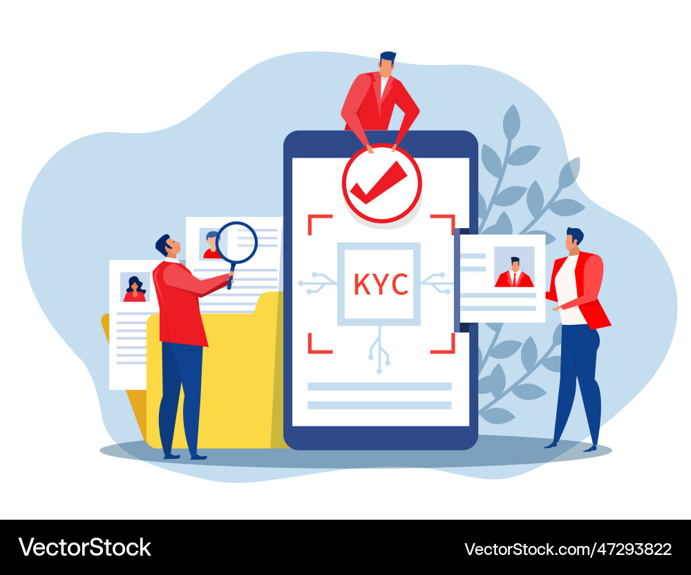 Kyc or know your customer with business verifying Vector Image