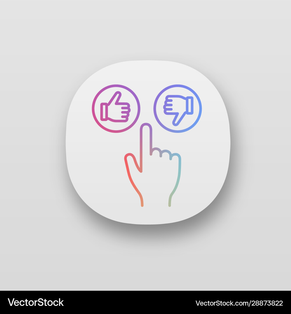 Like and dislike buttons click app icon Royalty Free Vector