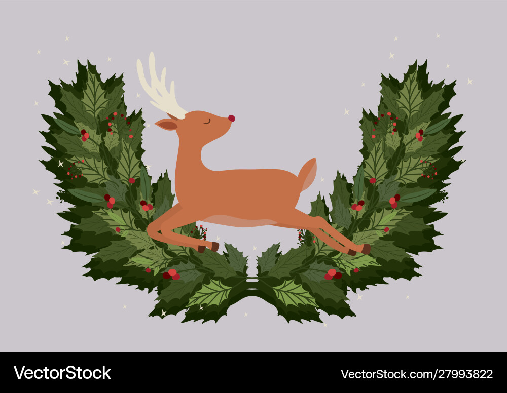Merry christmas reindeer design Royalty Free Vector Image