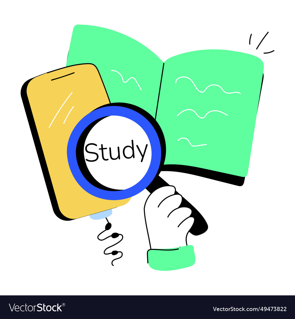 Mobile study Royalty Free Vector Image - VectorStock
