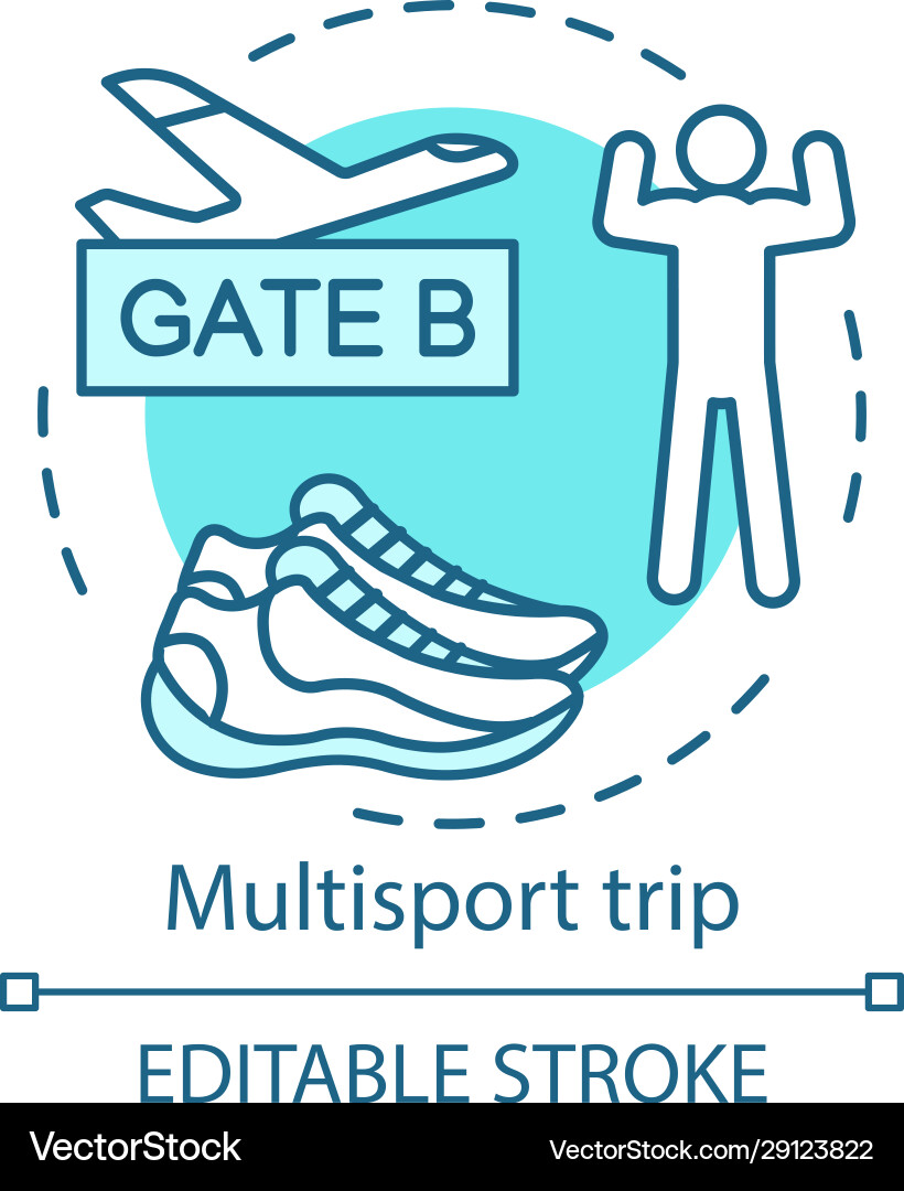 Multisport trip concept icon Royalty Free Vector Image