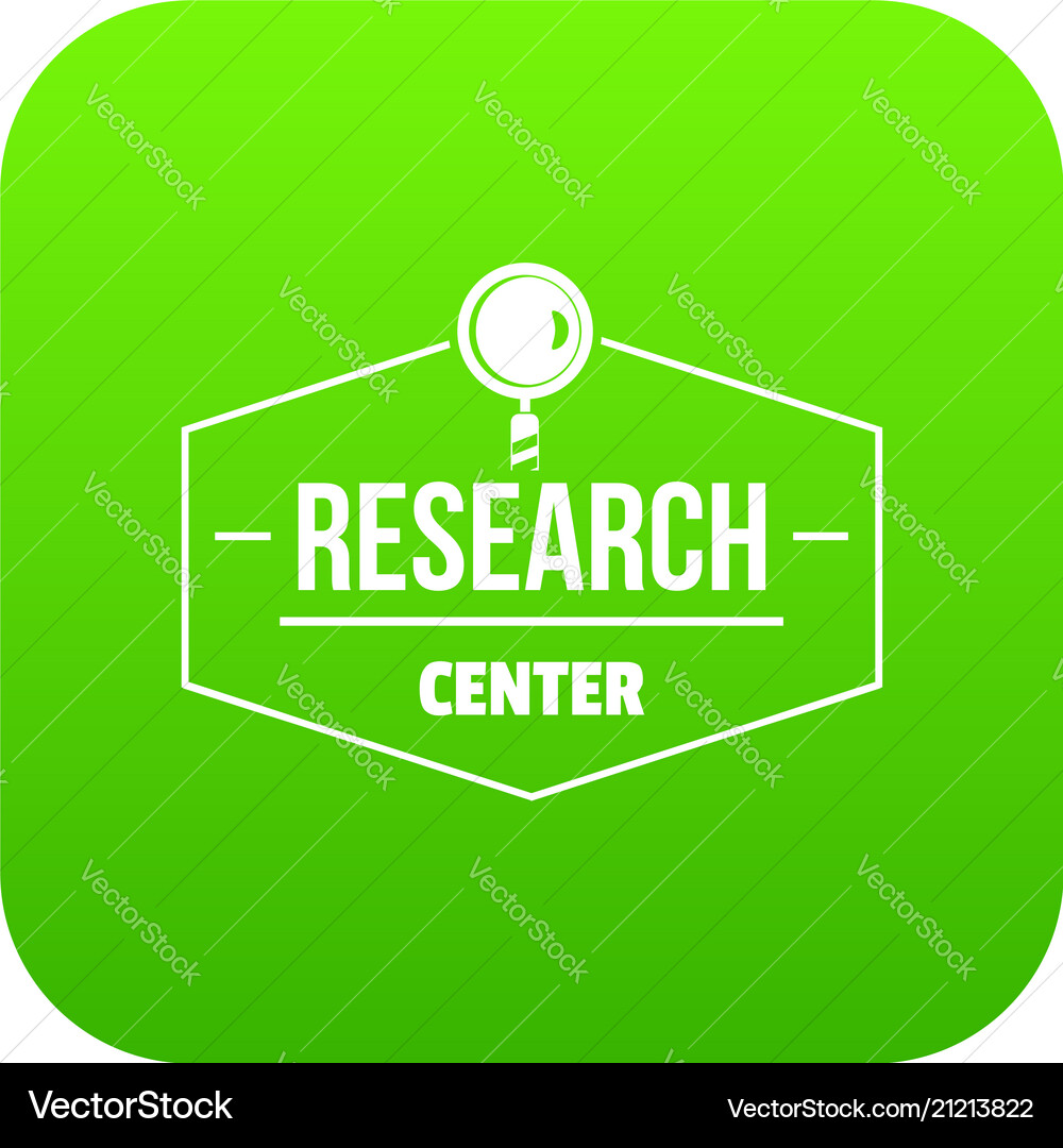 Research center icon green Royalty Free Vector Image