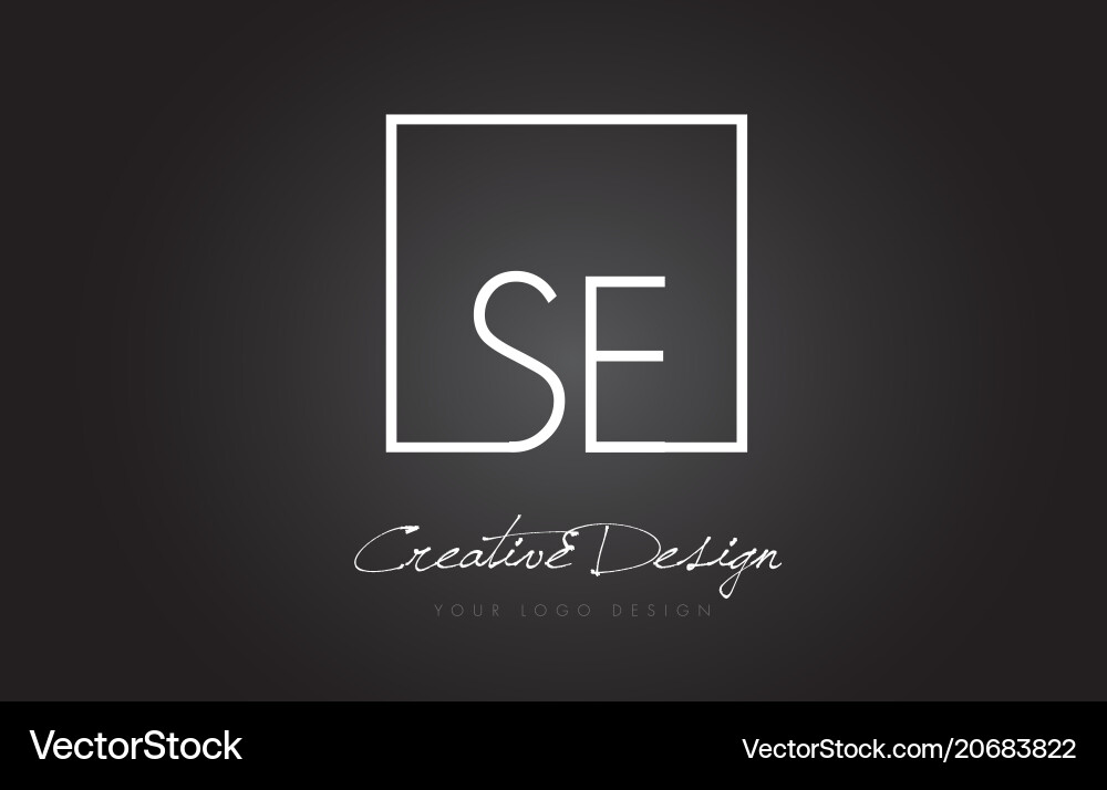 Se square frame letter logo design with black and Vector Image
