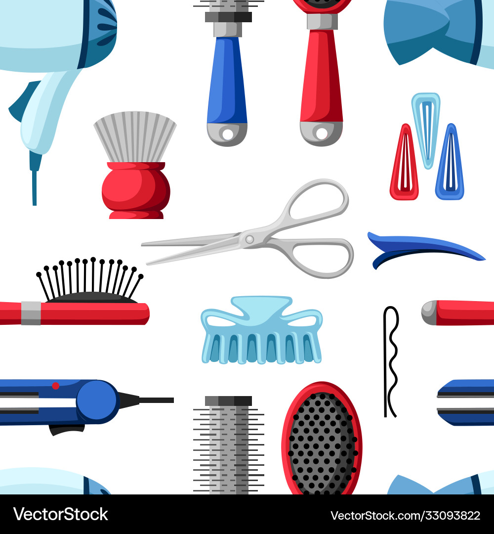 Seamless pattern professional hairdresser Vector Image
