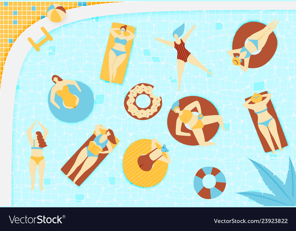 Summer pool pattern Royalty Free Vector Image - VectorStock