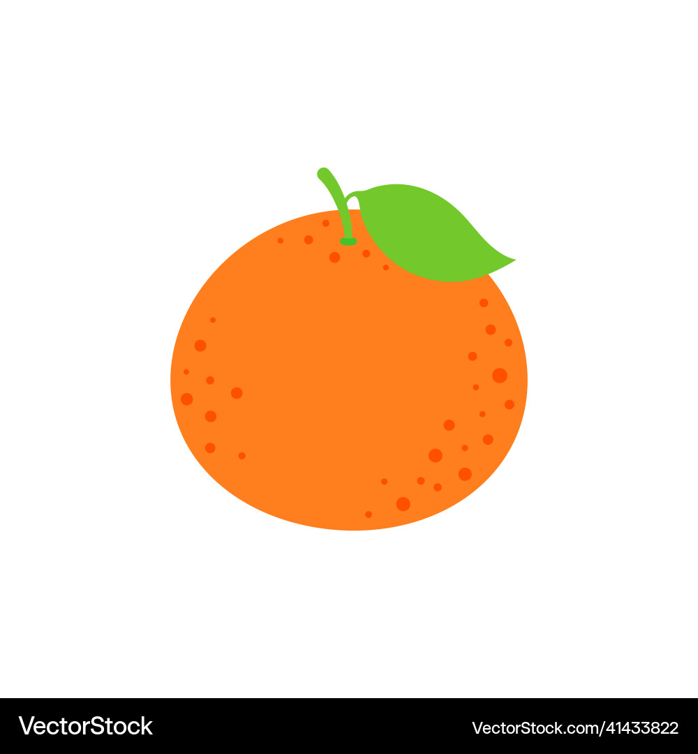 Tangerine isolated on white background cartoon Vector Image