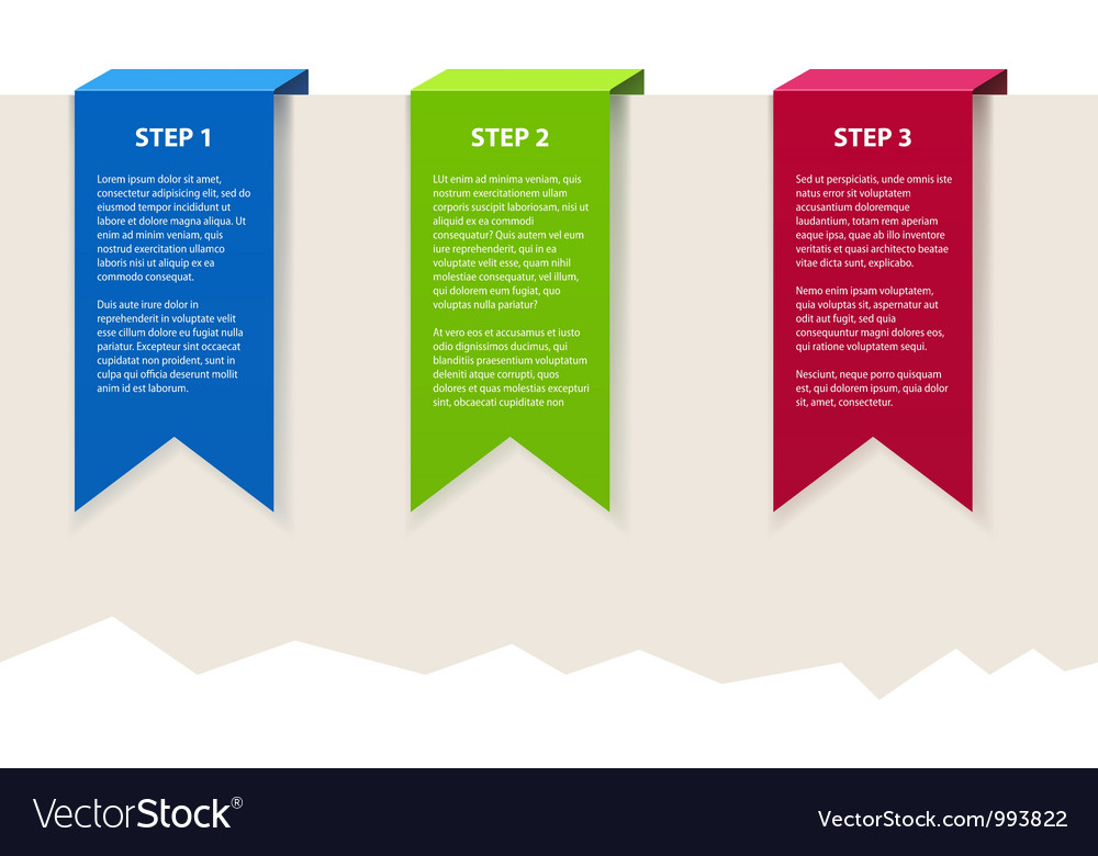 Three color banners with sample text Royalty Free Vector