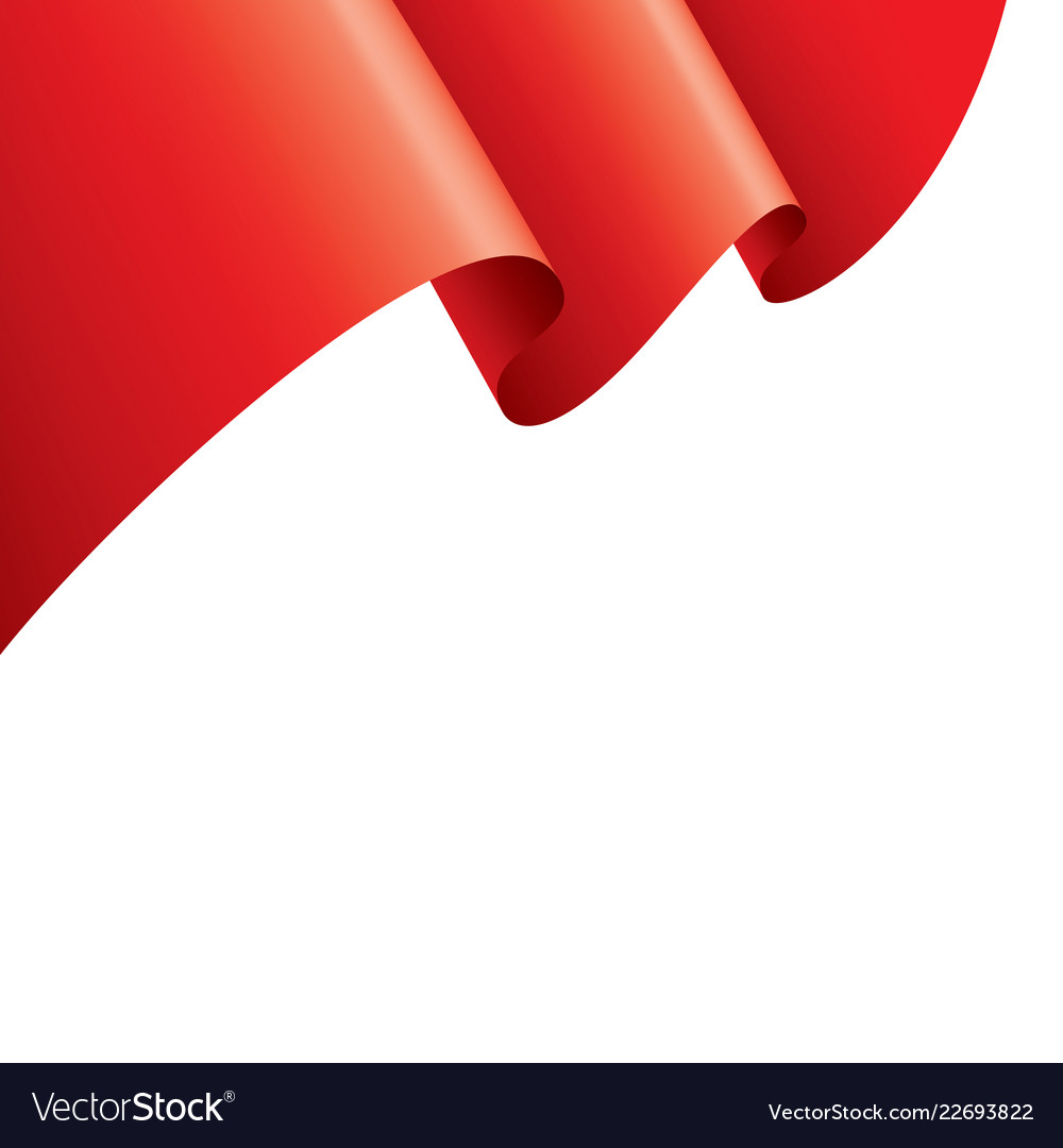 Waving the red flag on a white background Vector Image