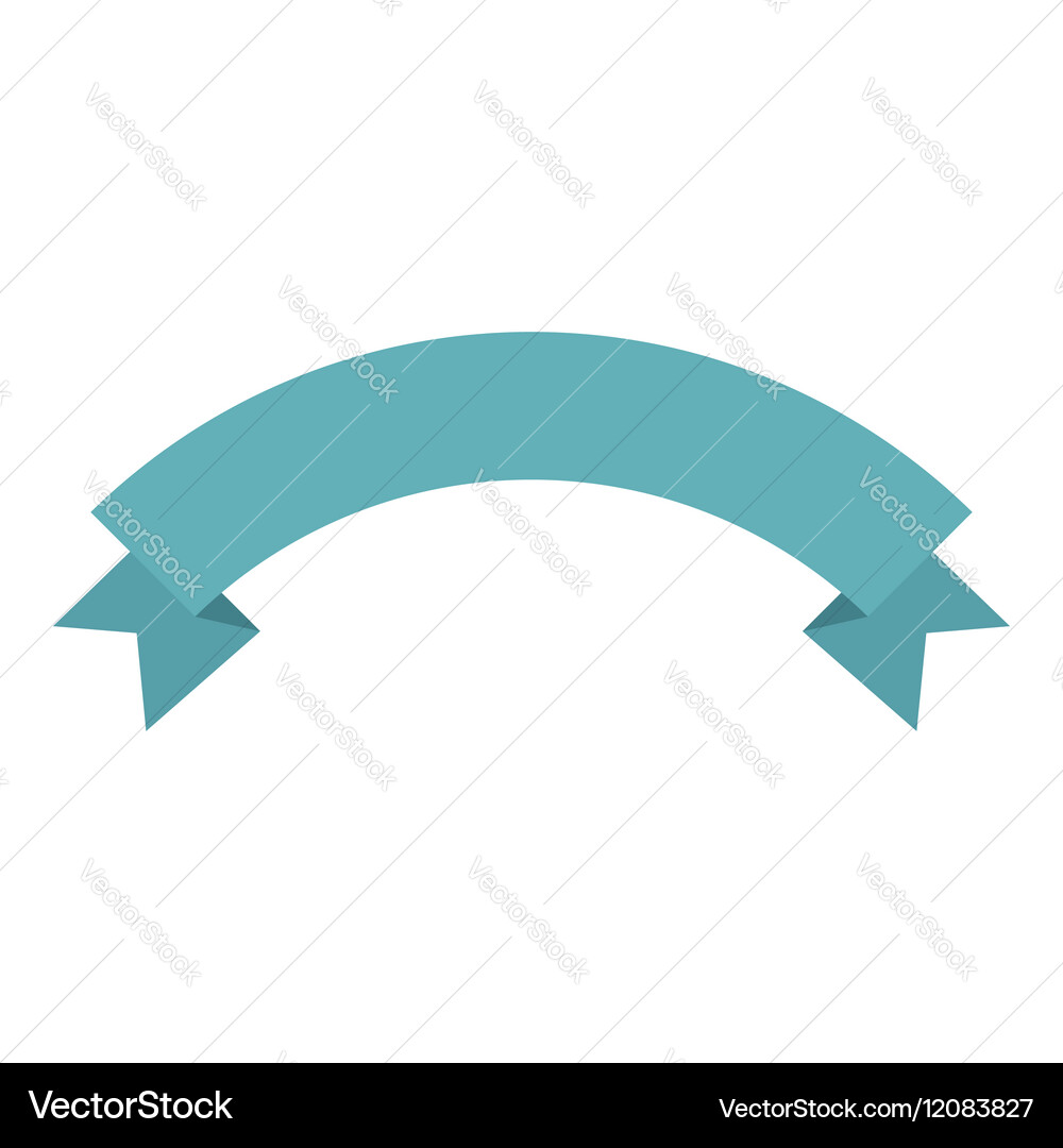 Blue banner ribbon icon flat style Royalty Free Vector Image