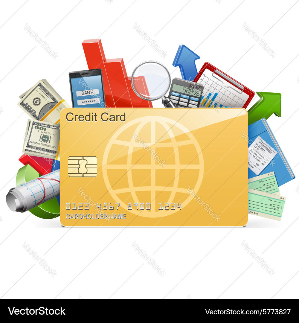 Business concept with credit card Royalty Free Vector Image